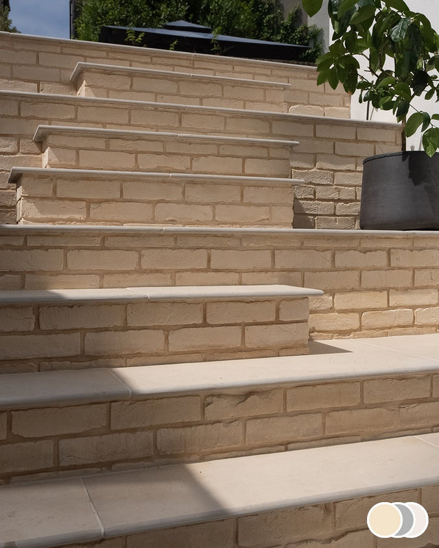 Blend 35 | Creased White Brick Slips – The Brick Tile Company