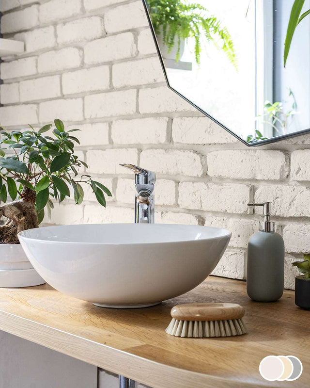 Blend 35 | Creased White Brick Slips – The Brick Tile Company